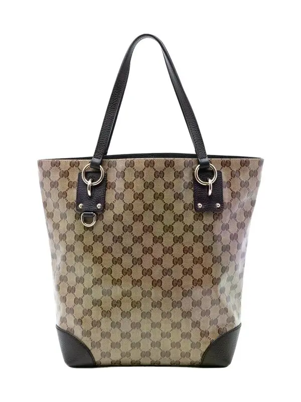 Gucci Gg Crystal Vertical Charm Tote Bag - Neutrals