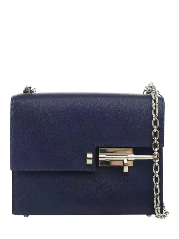 Hermès Chevre Mysore Verrou Chaine Crossbody Bag - Blue