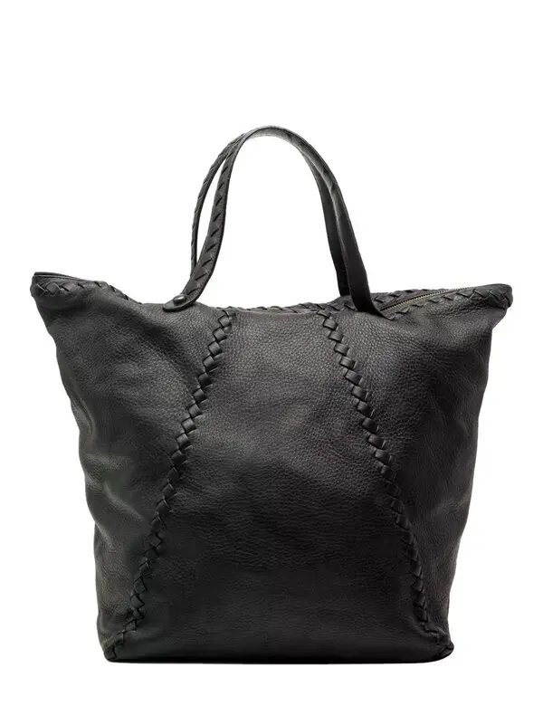 Bottega Veneta Intrecciato Trimmed Cervo Tote Bag - Black
