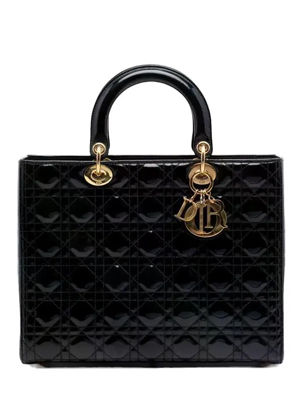 Dior Patent Cannage Lady Satchel - Black