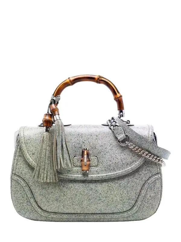 Gucci Bamboo Top Handle Satchel - Grey