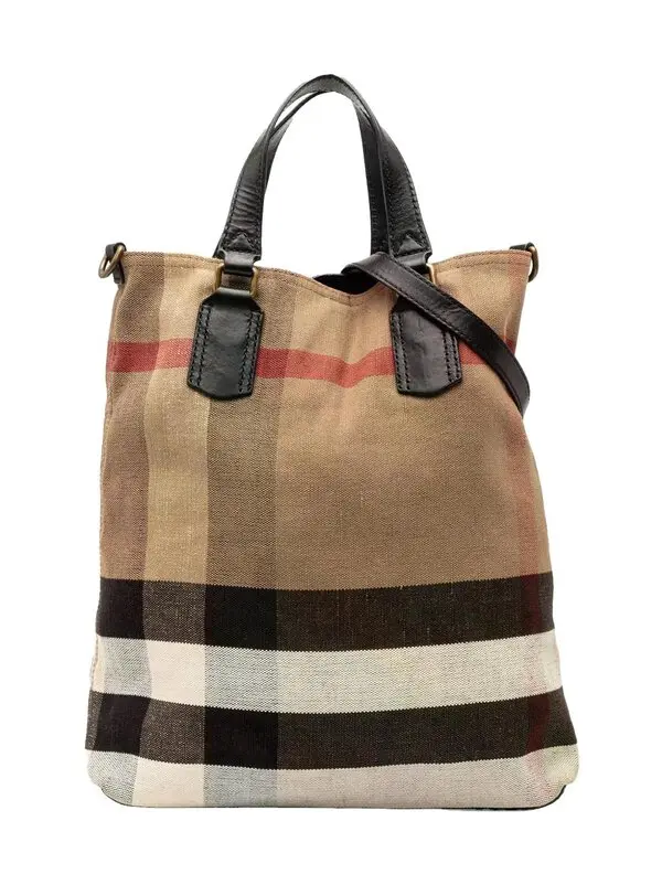 Burberry Mega Check Canvas Tottenham Brit Satchel - Brown
