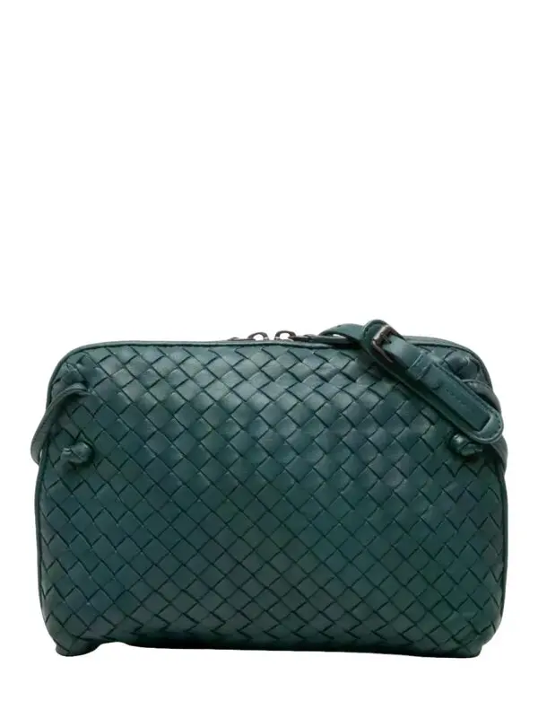 Bottega Veneta Nappa Intrecciato Nodini Crossbody Bag - Blue