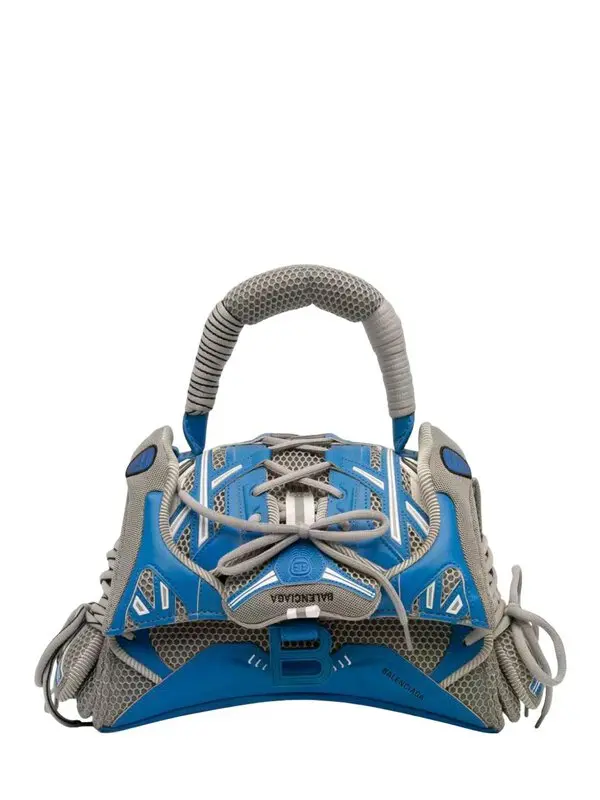 Balenciaga Faux Leather And Mesh Sneaker Top Handle Bag - Grey