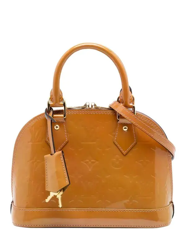 LOUIS VUITTON Monogram Vernis Alma Bb Satchel - Brown