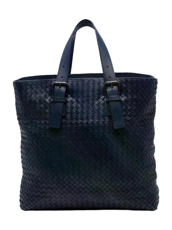Bottega Veneta 2011 Nappa Intrecciato Belted Tote Bag - Blue