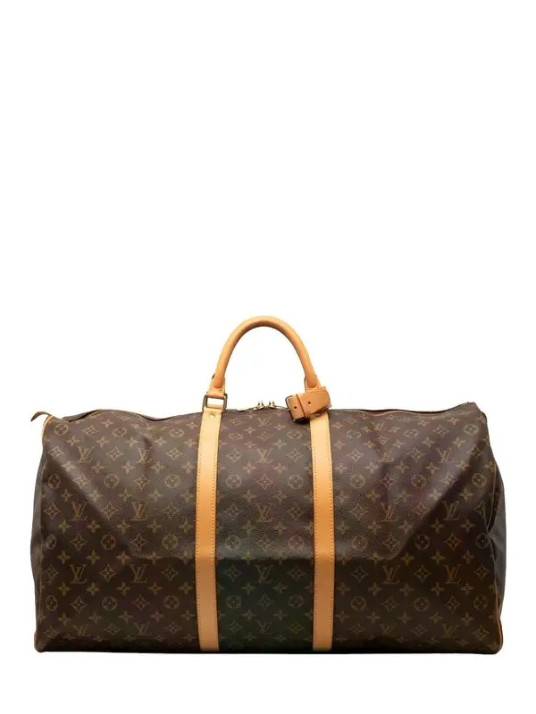 LOUIS VUITTON Monogram Keepall 60 Travel Bag - Brown