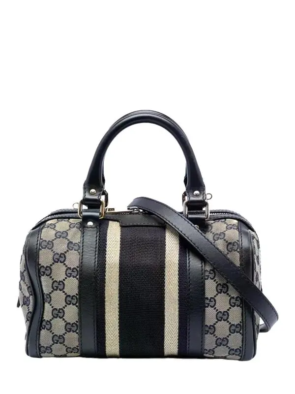 Gucci Small Gg Canvas Web Joy Boston Bag Satchel - Neutrals