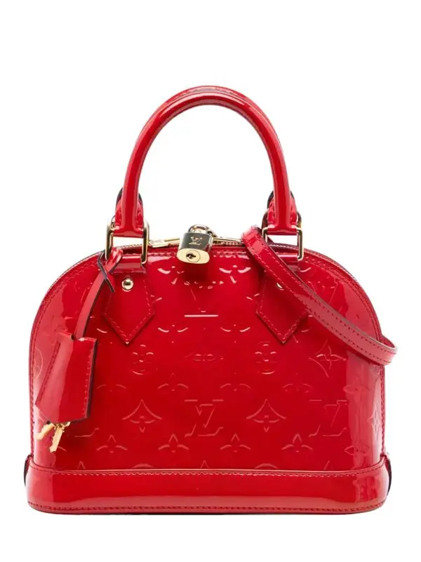 LOUIS VUITTON Monogram Vernis Alma Bb Satchel - Red