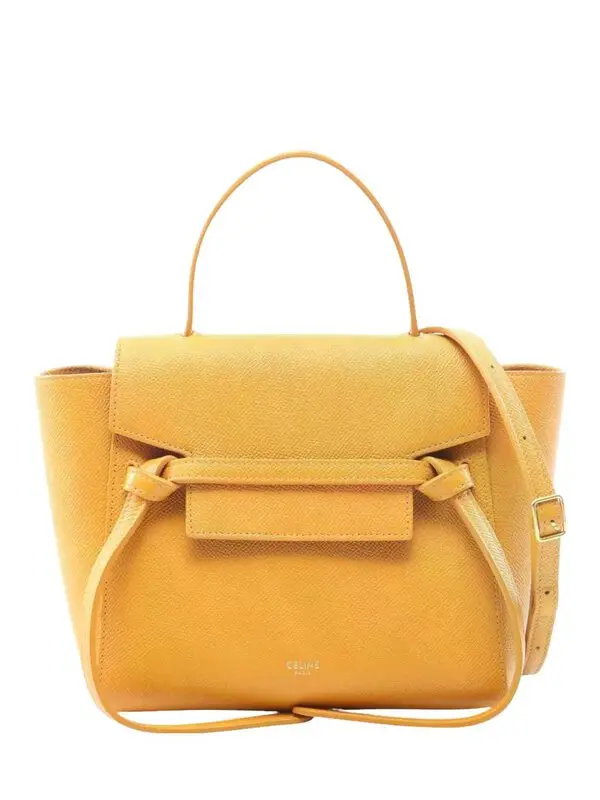 Celine Nano Grained Calfskin Belt Bag Satchel - Yellow
