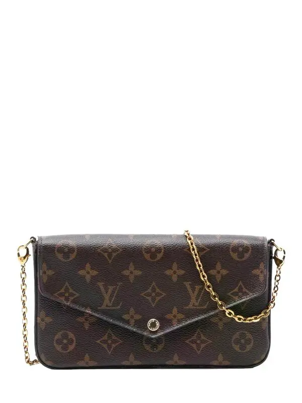 LOUIS VUITTON Monogram Pochette Felicie Crossbody Bag - Brown