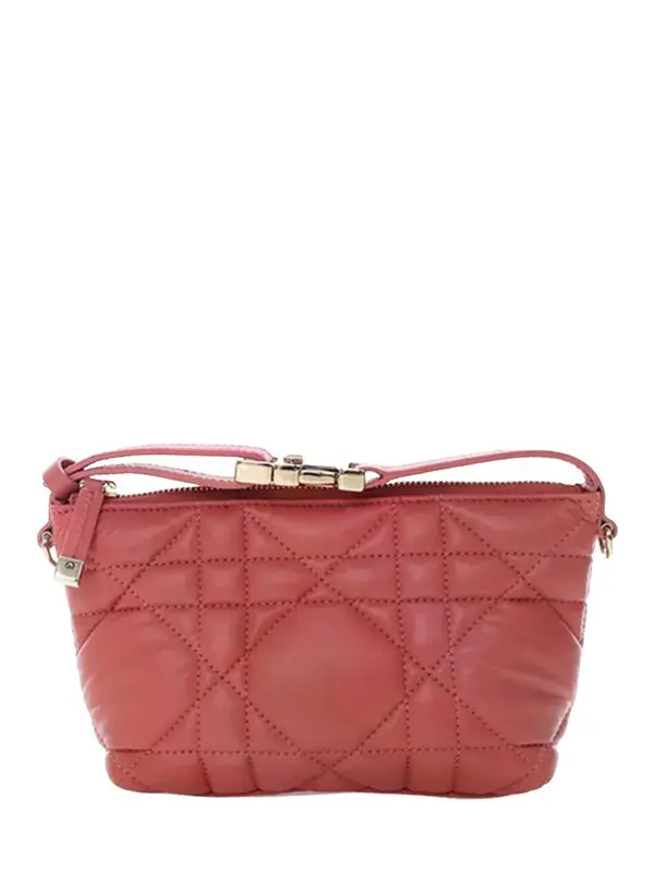Dior 2022 Small Calfskin Macrocannage Diortravel Nomad Pouch - Pink