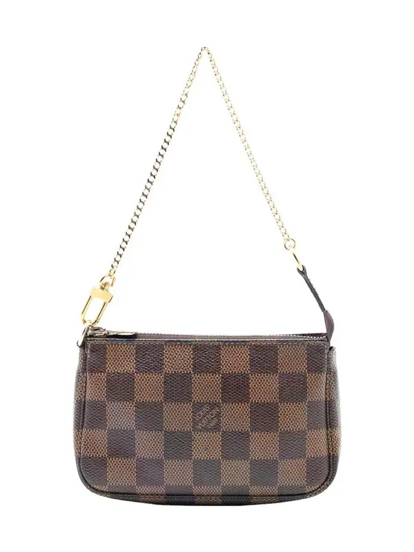 LOUIS VUITTON Damier Ebene Mini Pochette Accessoires Handbag - Brown