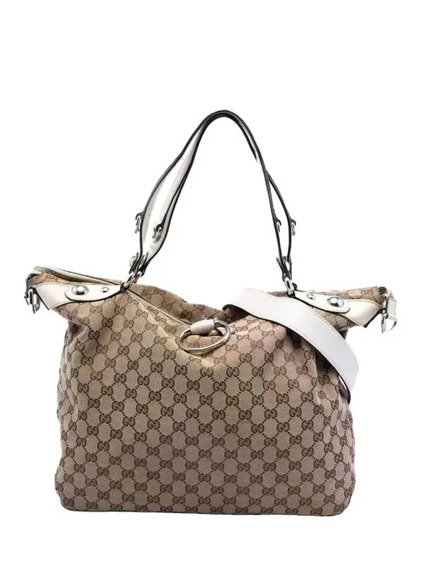 Gucci Gg Canvas Icon Bit Satchel - White