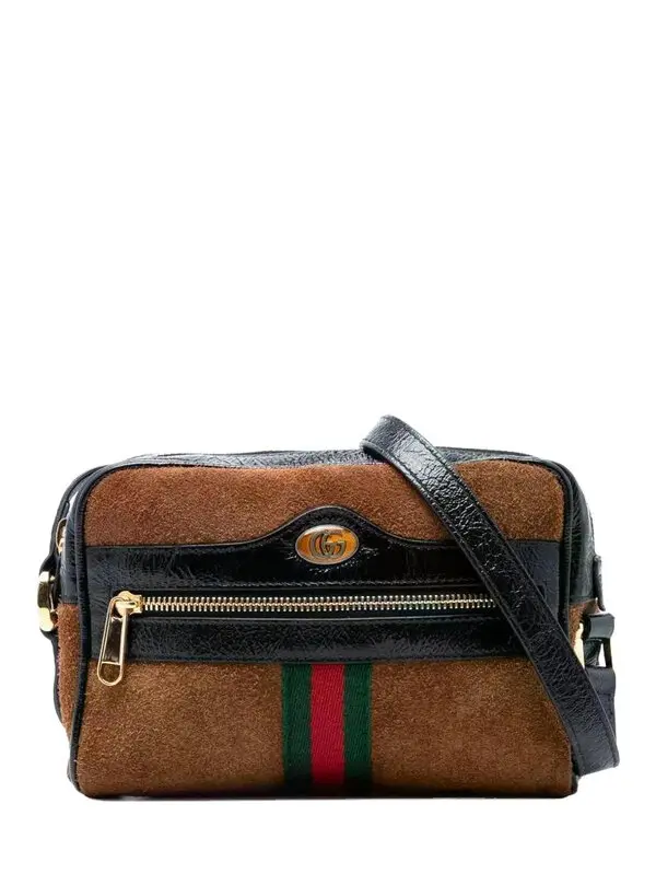 Gucci Ophidia Suede Web Crossbody Bag - Brown