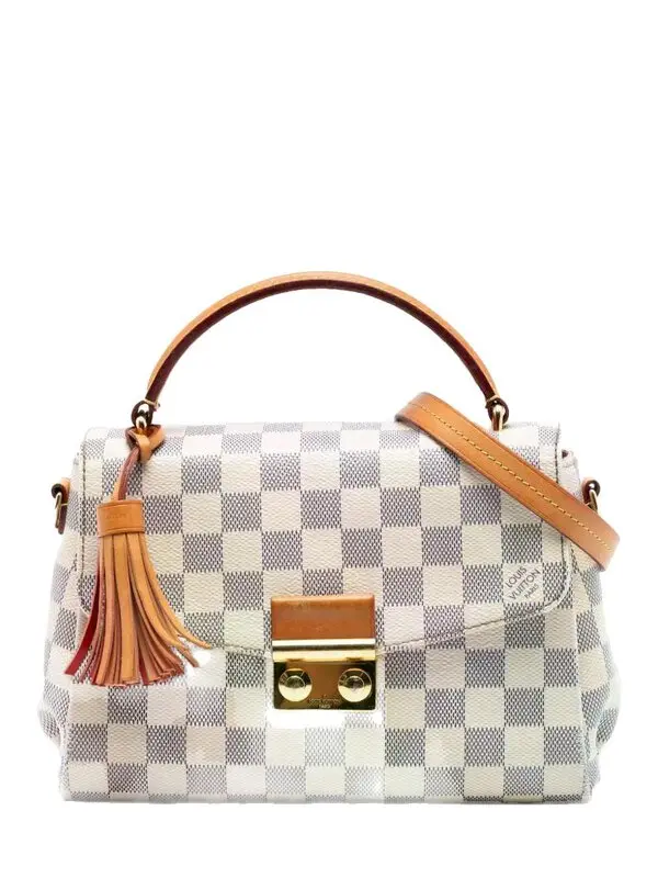 LOUIS VUITTON 2017 Damier Azur Croisette Satchel - White