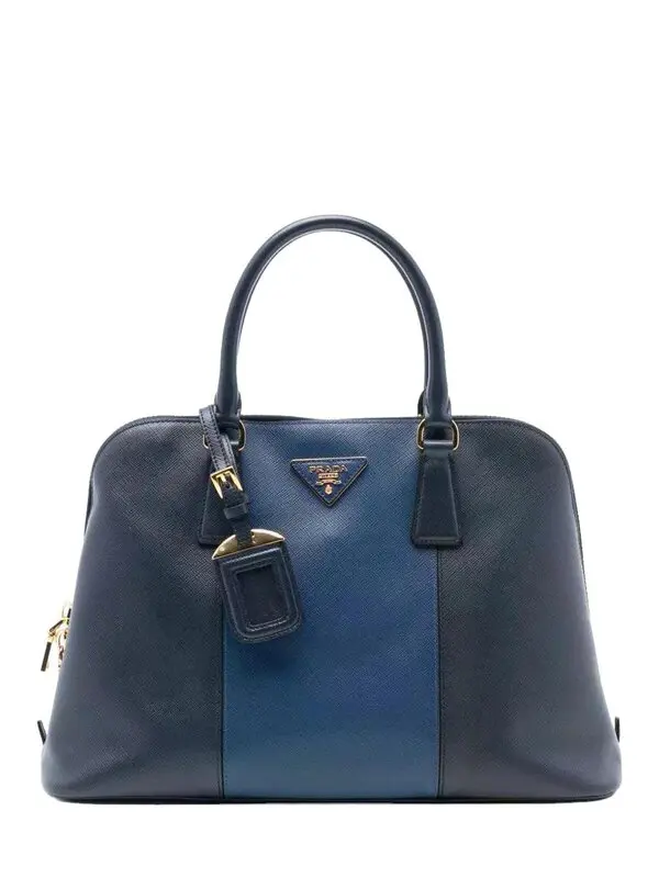 Prada Saffiano Lux Promenade Satchel - Blue