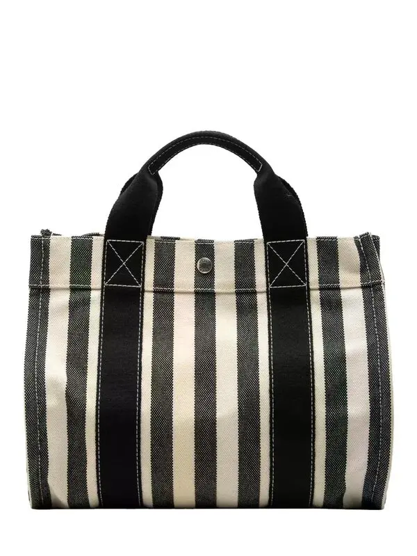 Hermès 20th Century Toile Cannes Pm Handbag - Black