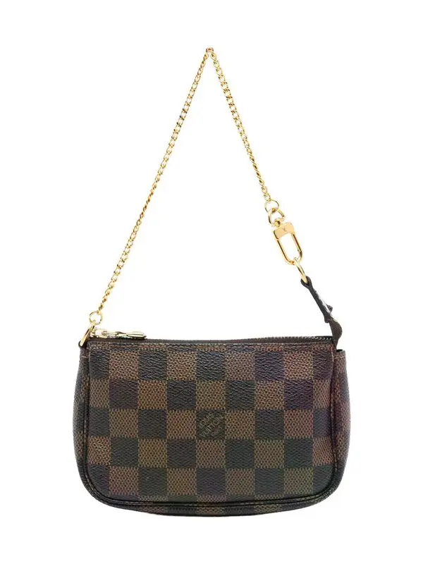 LOUIS VUITTON Damier Ebene Canvas Mini Pochette Accessoires Handbag - Brown