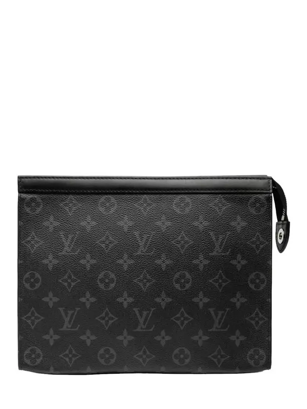 LOUIS VUITTON 2017 Monogram Eclipse Pochette Voyage Mm Clutch Bag - Black