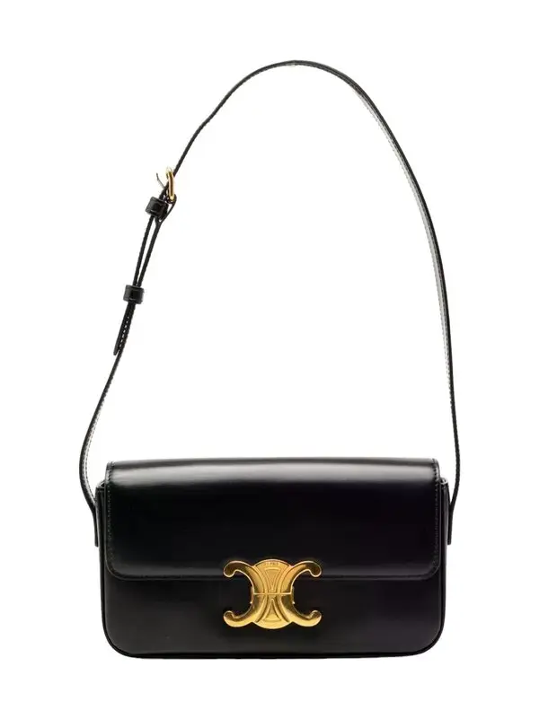 Celine 2021 Shiny Calfskin Claude Shoulder Bag - Black