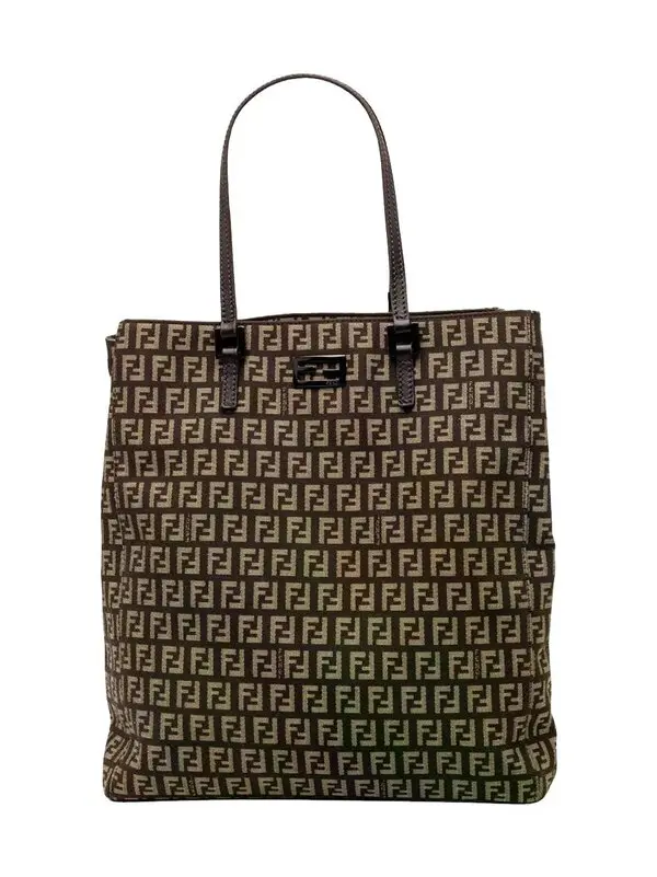 Fendi Zucchino Canvas Tote Bag - Brown