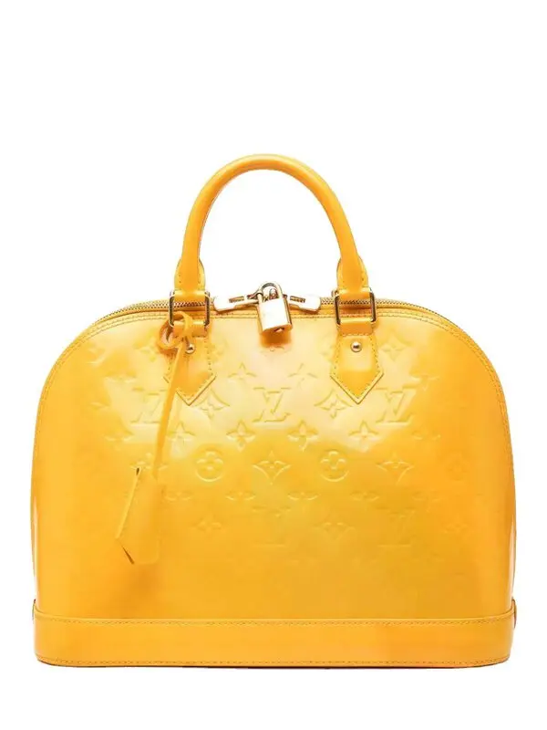 LOUIS VUITTON Monogram Vernis Alma Pm Handbag - Yellow