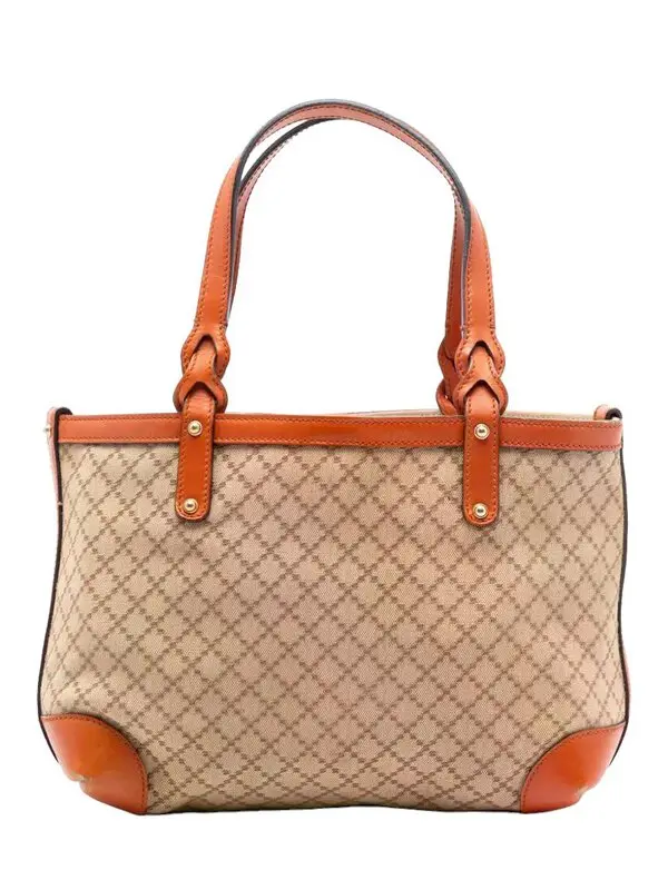 Gucci Diamante Canvas Craft Tote Bag - Orange
