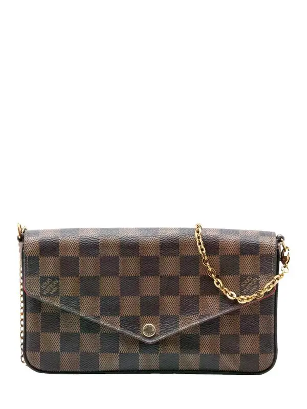 LOUIS VUITTON Damier Ebene Pochette Felicie Crossbody Bag - Brown