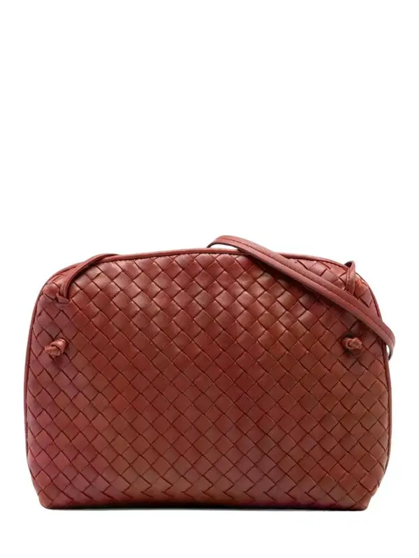 Bottega Veneta Nappa Intrecciato Nodini Crossbody Bag - Red