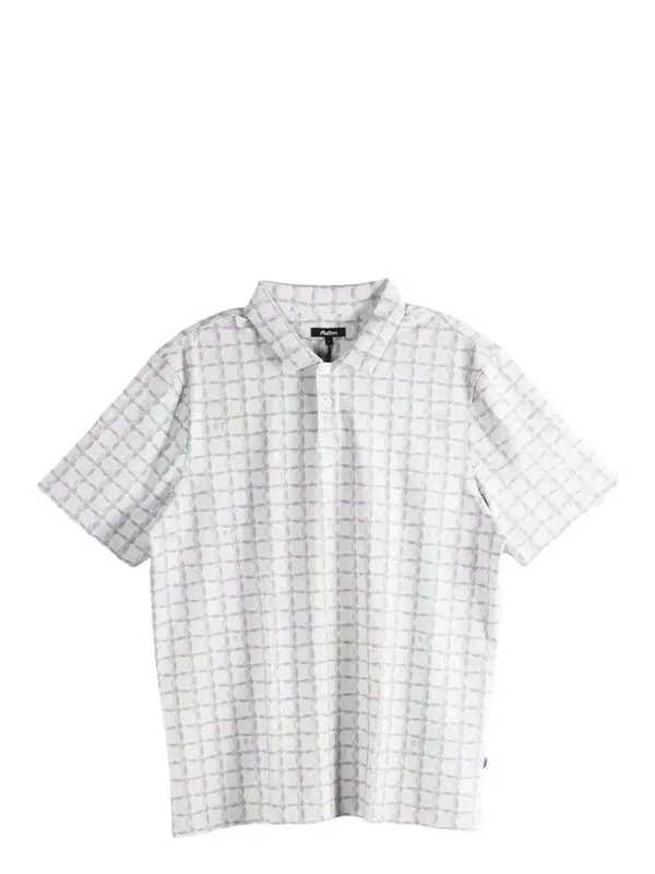 MALBON Evergreen Performance Pique Geometric-print Polo Shirt - White