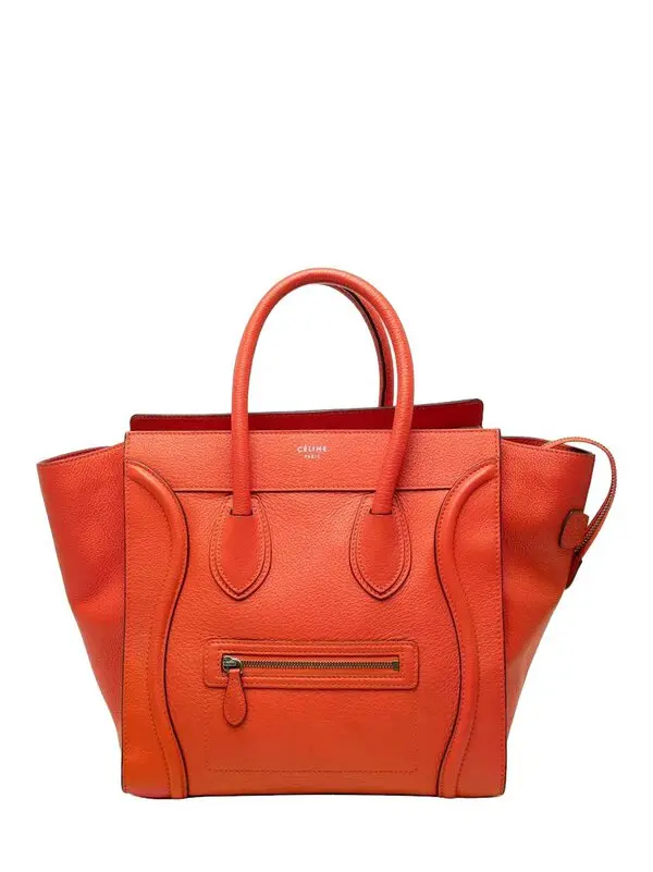 Celine 2013 Mini Leather Luggage Tote Bag - Orange