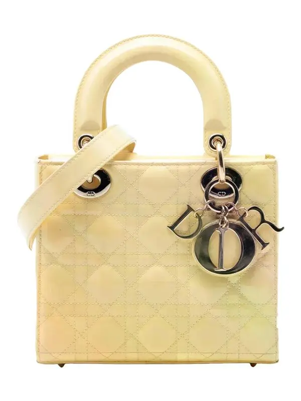 Dior Patent Cannage Lady Satchel - Yellow