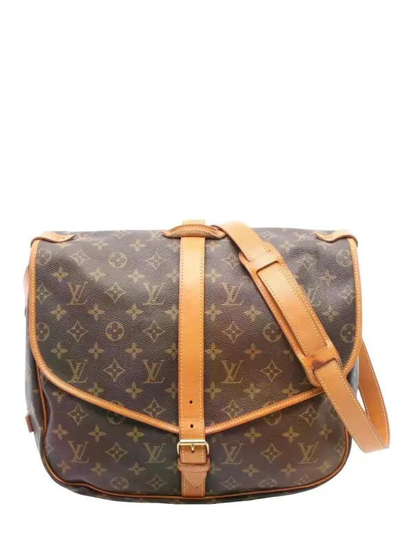 LOUIS VUITTON 1993 Monogram Saumur 35 Crossbody Bag - Brown