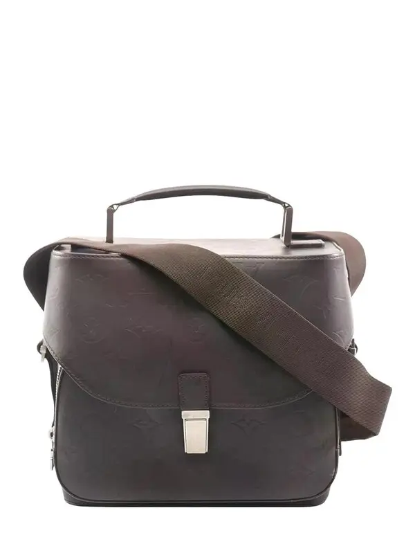LOUIS VUITTON Monogram Glace Charly Satchel - Brown