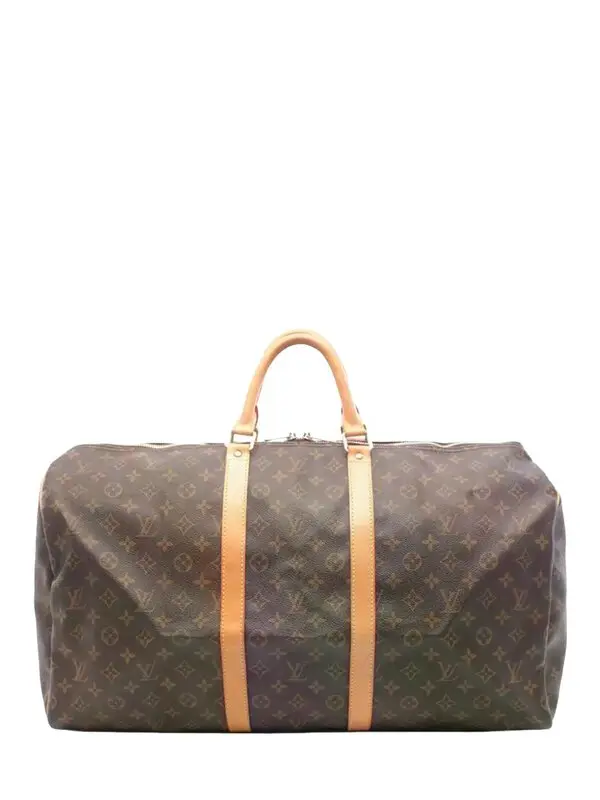 LOUIS VUITTON Monogram Keepall 55 Travel Bag - Brown