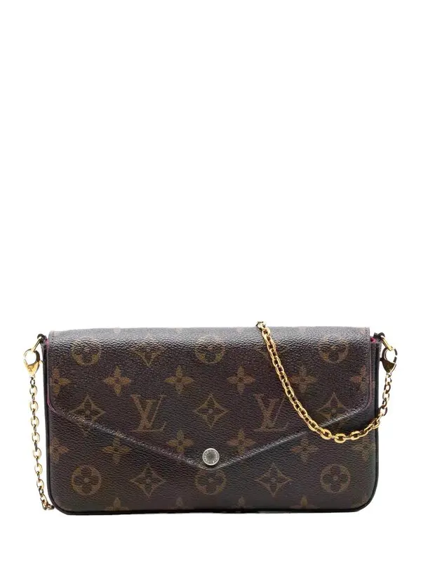 LOUIS VUITTON Monogram Pochette Felicie Crossbody Bag - Brown