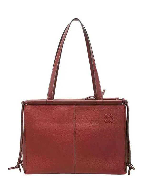 Loewe 2019 Small Leather Cushion Tote Bag - Red