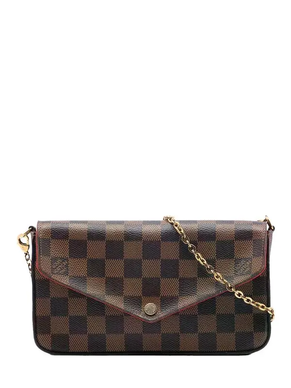 LOUIS VUITTON Damier Ebene Pochette Felicie Crossbody Bag - Brown