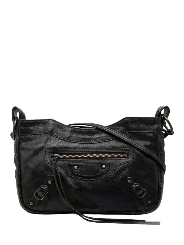 Balenciaga 2005 Lambskin Motocross Classic Hip Crossbody Bag - Black