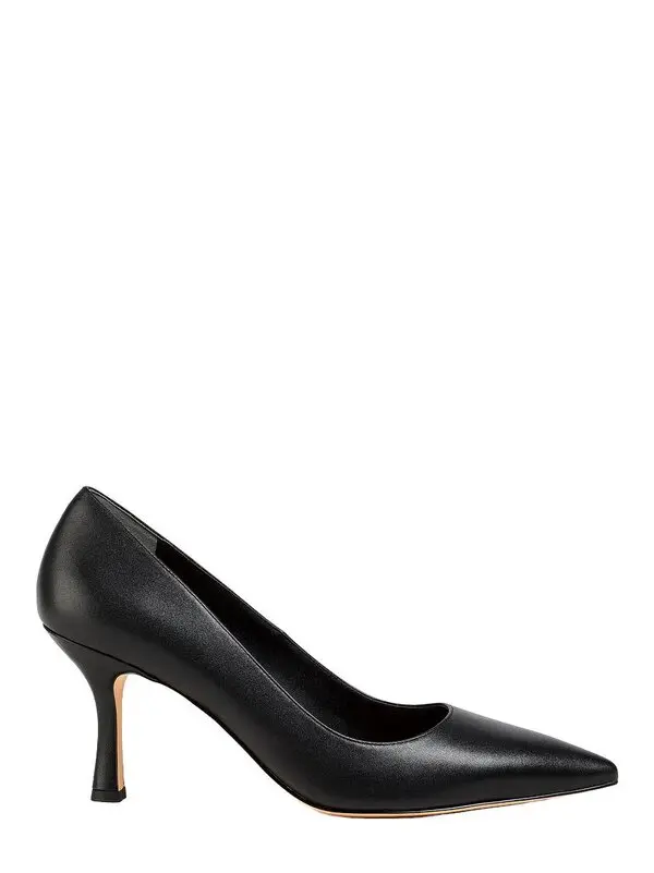 STUART WEITZMAN Isla Leather Pointed Toe Pumps - Black