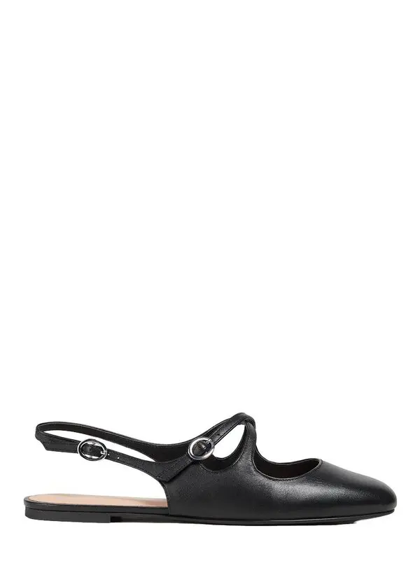 STUART WEITZMAN Clover Leather Slingback Flats - Black