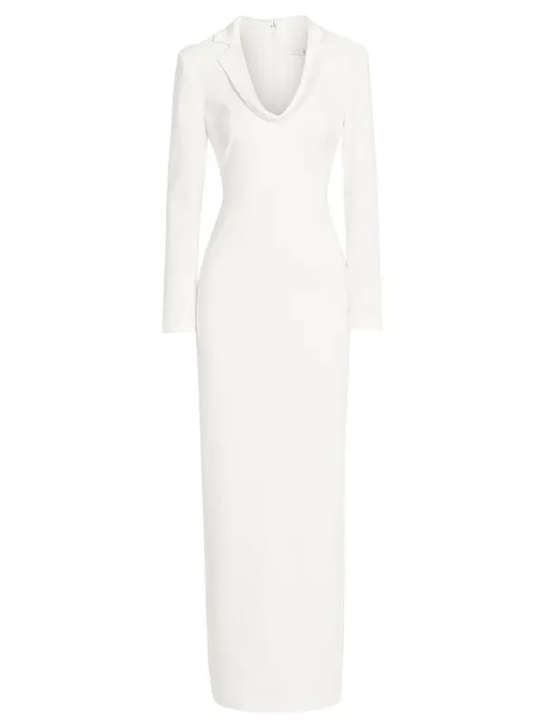 Badgley Mischka Twill Gown - White