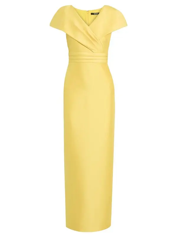 Badgley Mischka Plated Mikado Gown - Yellow