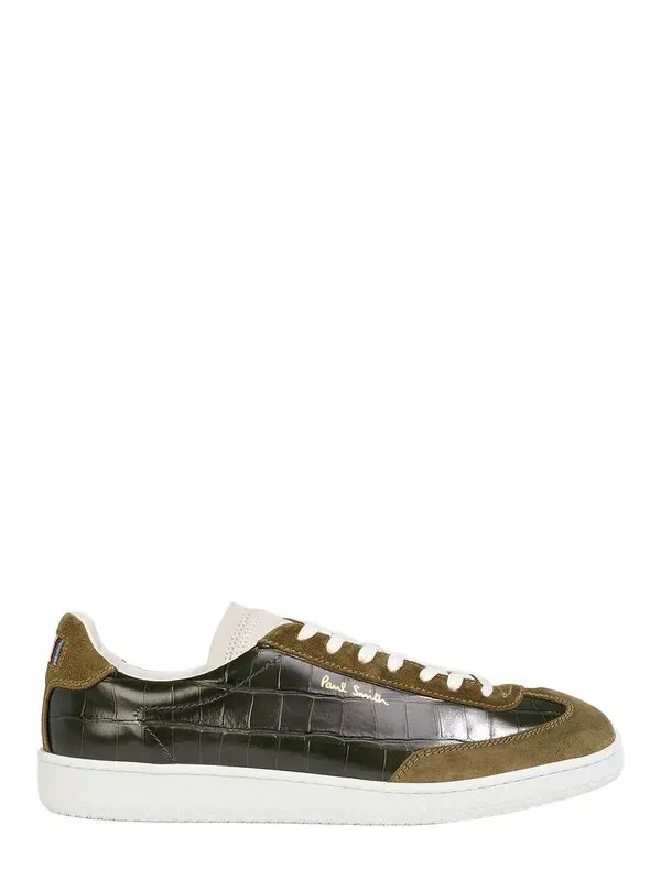 Paul Smith Croc-effect Leather And Suede Sneakers - Black