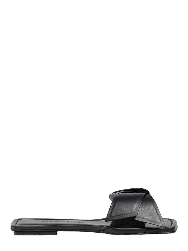 Acne Studios Knotted Leather Slides - Black