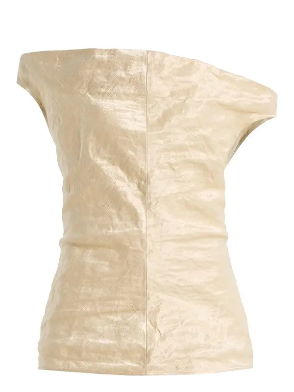 FFORME Cowl Neck Cotton-blend Top - White