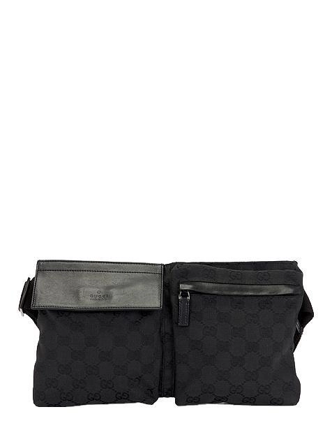 Null Gucci Double Pocket Belt Bag - Black