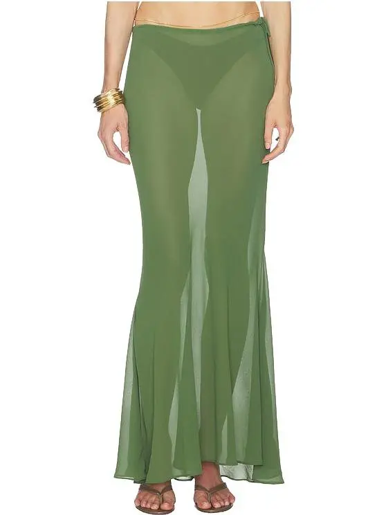 CAMILA COELHO Carlisle Maxi Skirt - Green