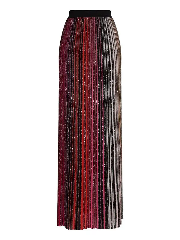 Missoni Metallic Striped Ribbed-knit Maxi Skirt - Black